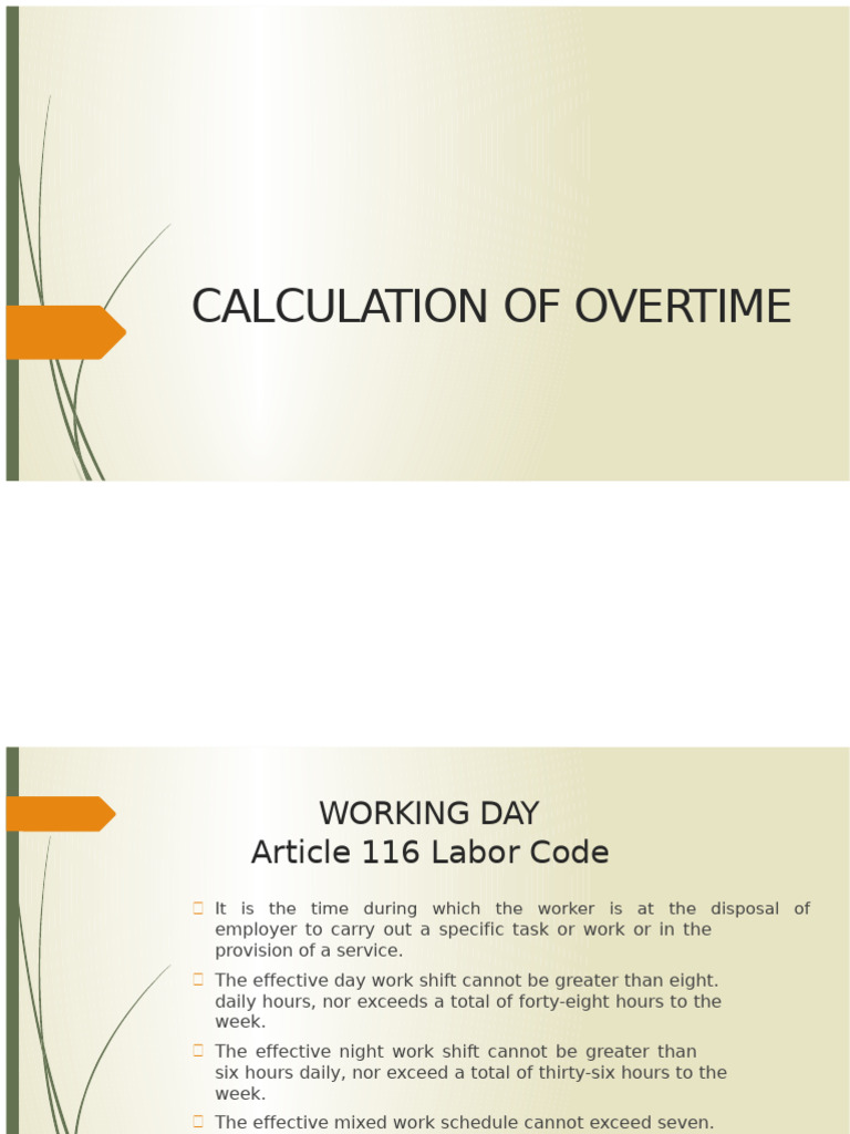 CALCULATING OVERTIME | PDF | Overtime | Salary