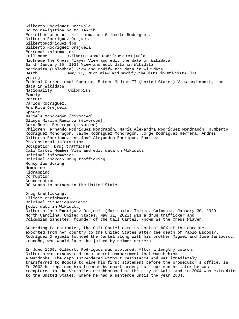 Gilbert Rodriguez History | PDF | Illegal Drug Trade | Members Of ...