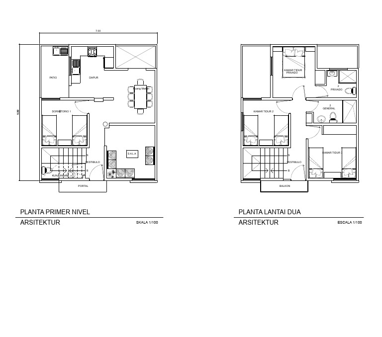 Rencana Arsitektur Rumah 2 Lantai | PDF