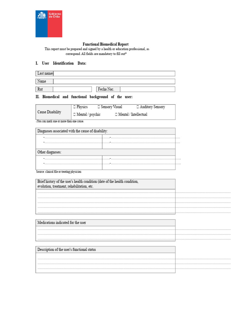 Functional Biomedical Report Template | PDF | Medical Diagnosis ...