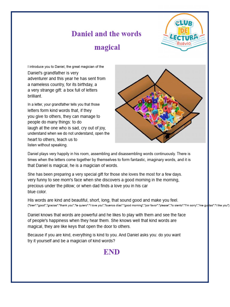 Daniel and The Magic Words | PDF