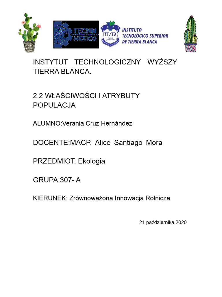Właściwości I Atrybuty Populacji | PDF