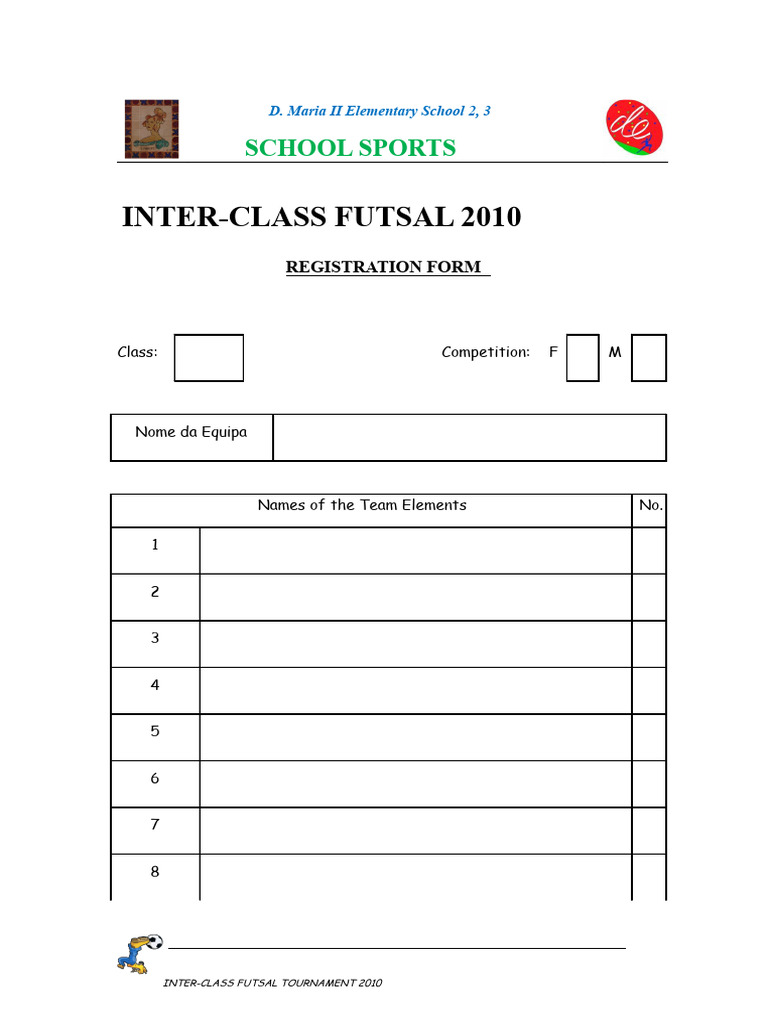 Registration Form For Futsal Tournament | PDF