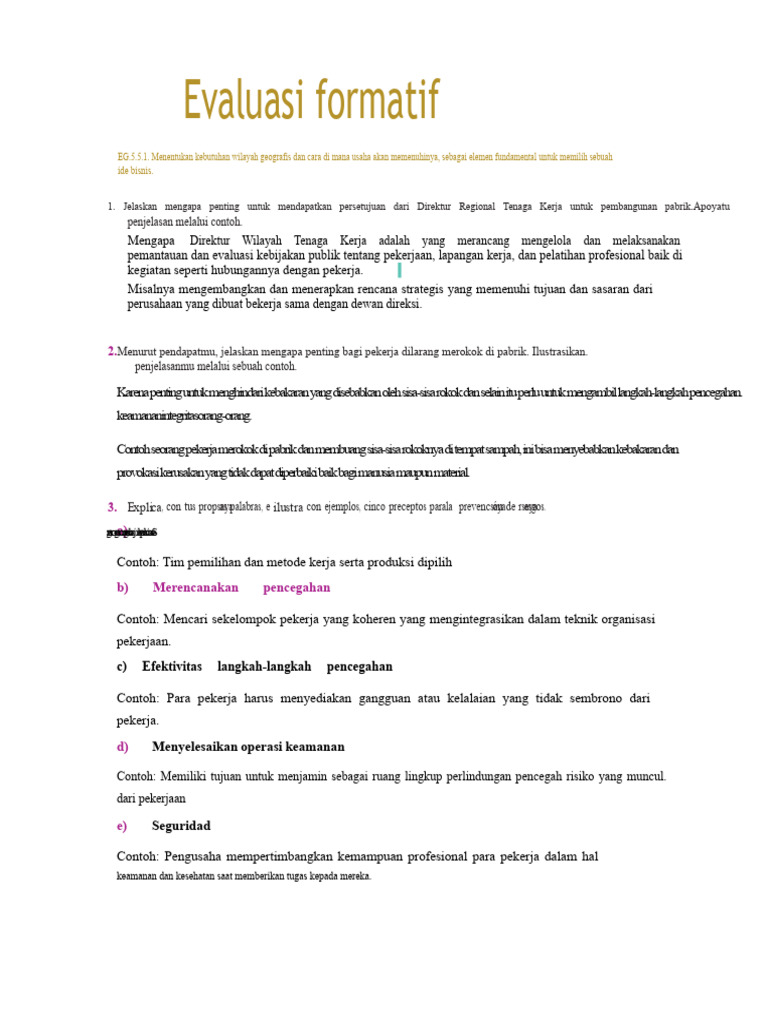 Penilaian Formatif Kewirausahaan | PDF
