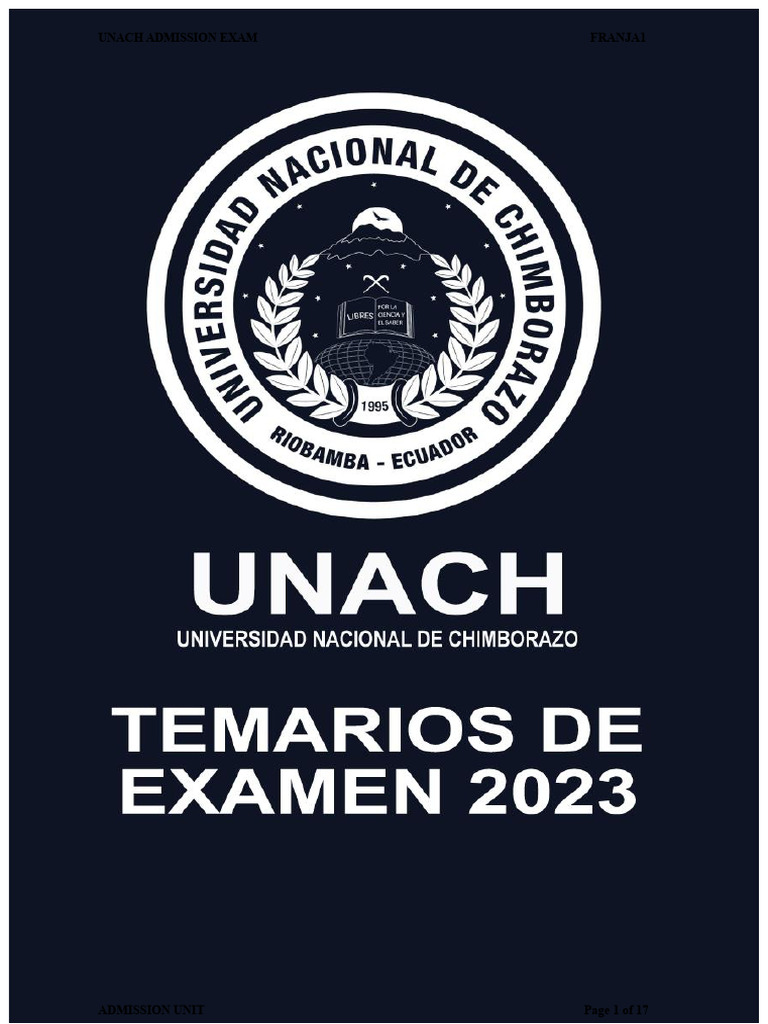 Unach Official Exam Syllabus | PDF