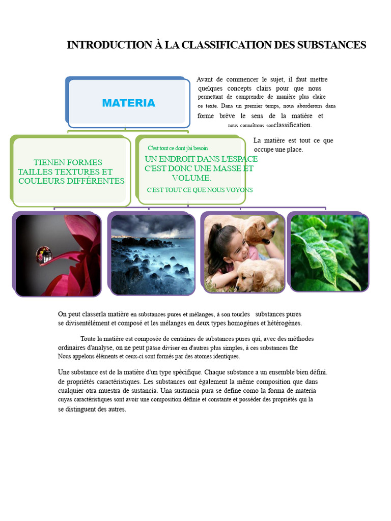 Introduction À La Classification Des Substances | PDF | Matière ...