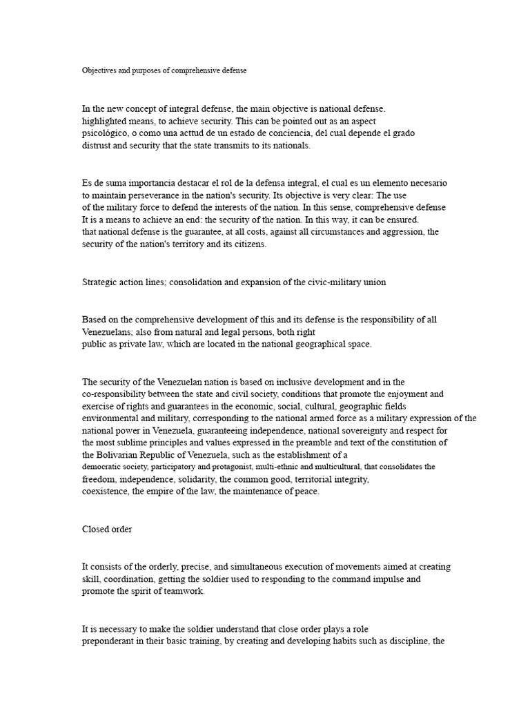 Comprehensive Defense Objectives Explained | PDF | Justice | Crime ...