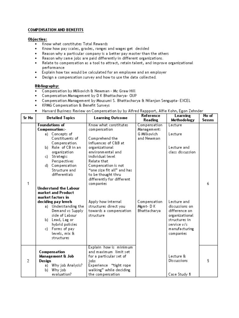 Compensation Management Overview | PDF | Employee Benefits ...
