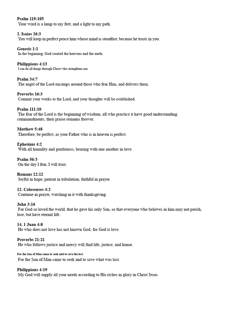 Inspirational Bible Verses Collection | PDF | Fruit Of The Holy Spirit ...