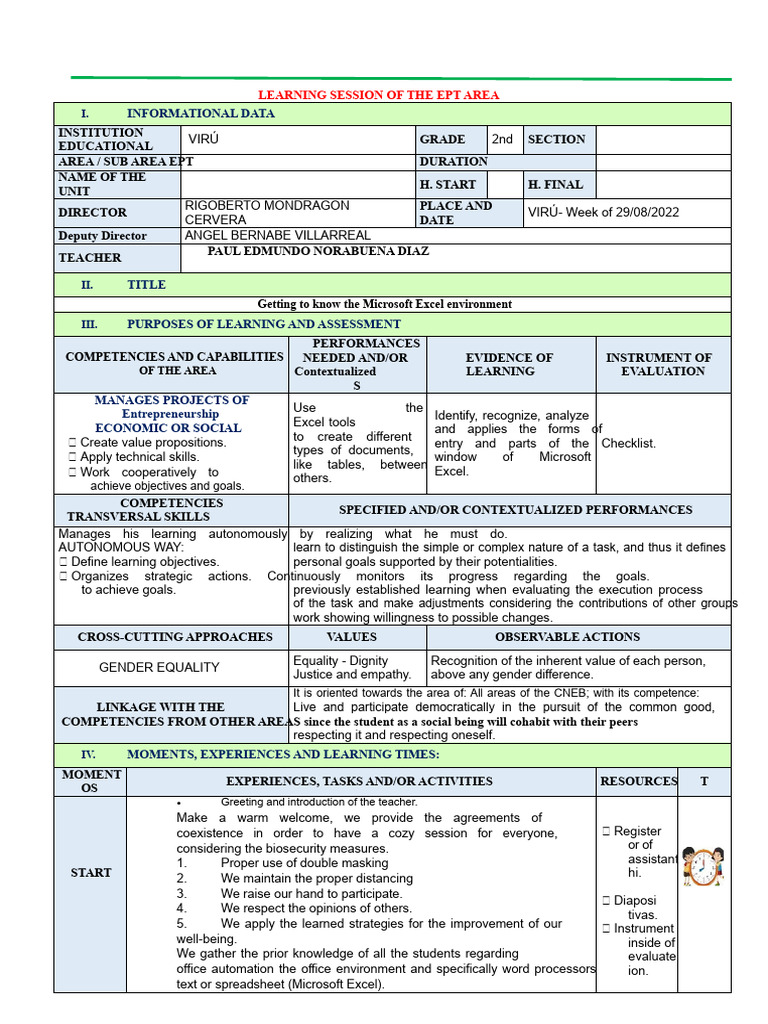 Learning Session EPT.-excEL | PDF | Microsoft Excel | Learning