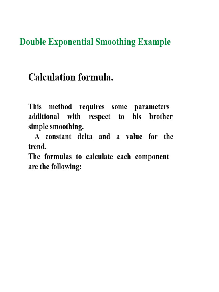 Example of Double and Triple Exponential Smoothing | PDF | Forecasting | Statistical Inference