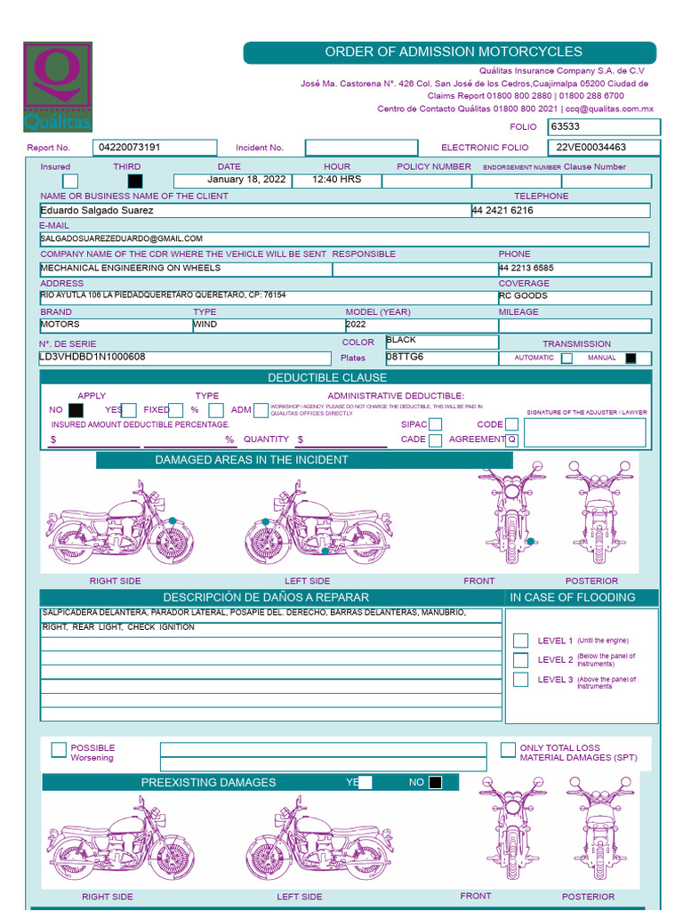 Order Admission Motorcycles | PDF | Insurance | Http Cookie
