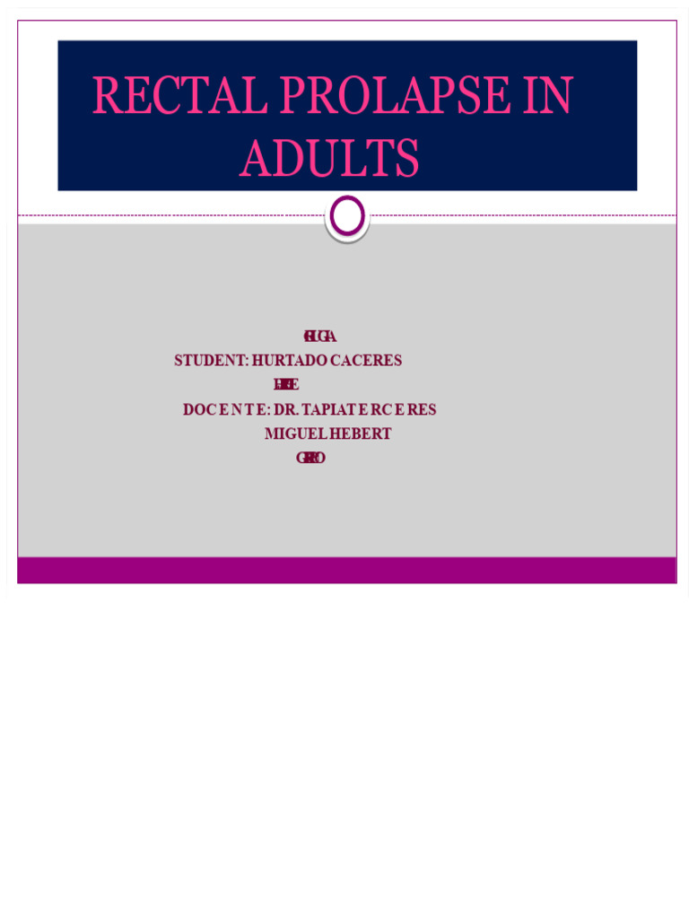 Rectal Prolapse in Adults | PDF | Rectum | Constipation