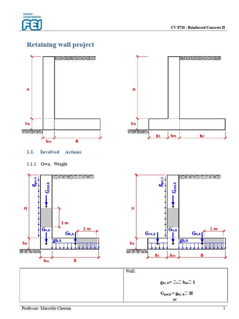 Provisional RETAINING WALL | PDF | Stress (Mechanics) | Equations