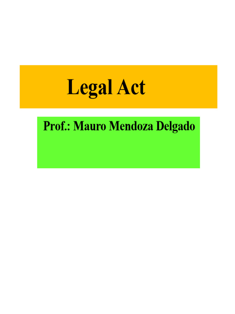 Classification of Legal Acts Explained | PDF | Annulment | Deed