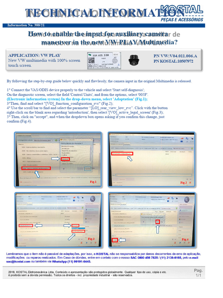 Info - VW - Rear Camera - Release VAS - New Multimedia VW PLAY | PDF
