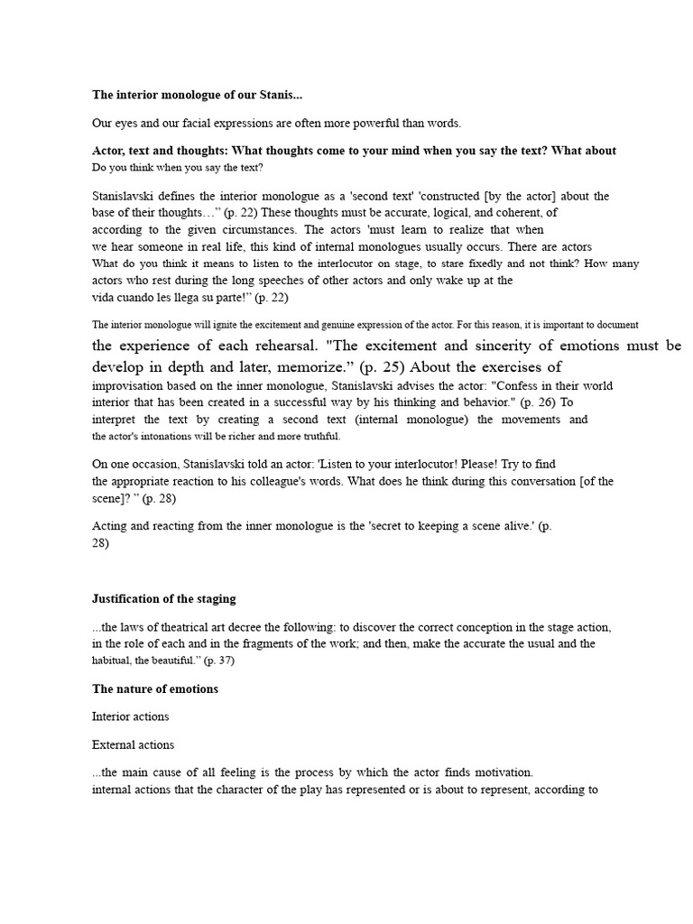 Interior monologue | PDF | Thought | Feeling