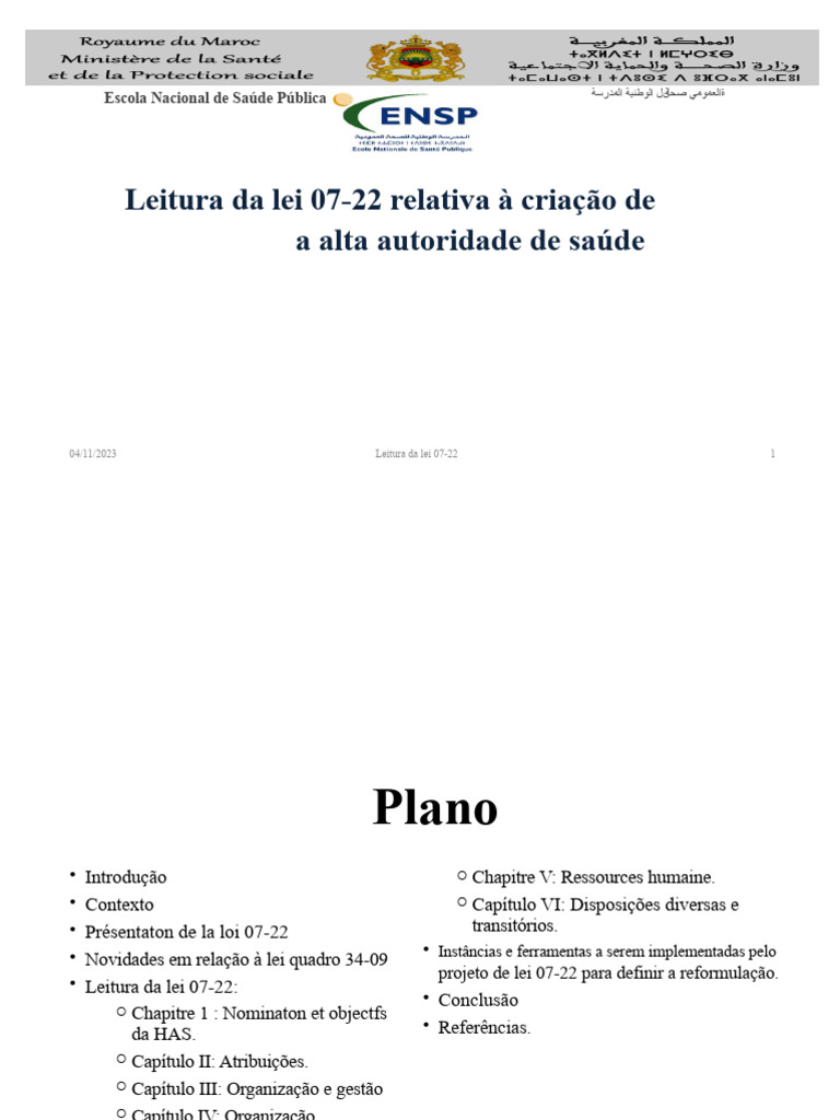 Análise da Lei 07-22 sobre Saúde Pública | PDF | Governança | Orçamento