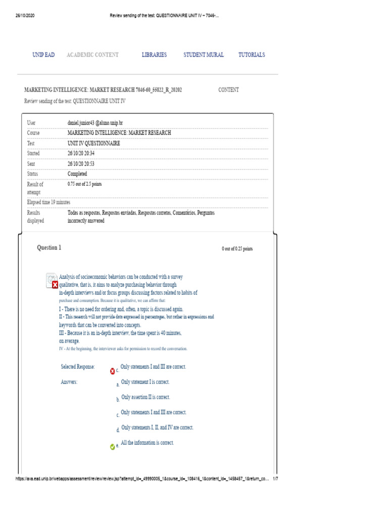Unit IV Questionnaire Review - Marketing Intelligence | PDF | Marketing ...