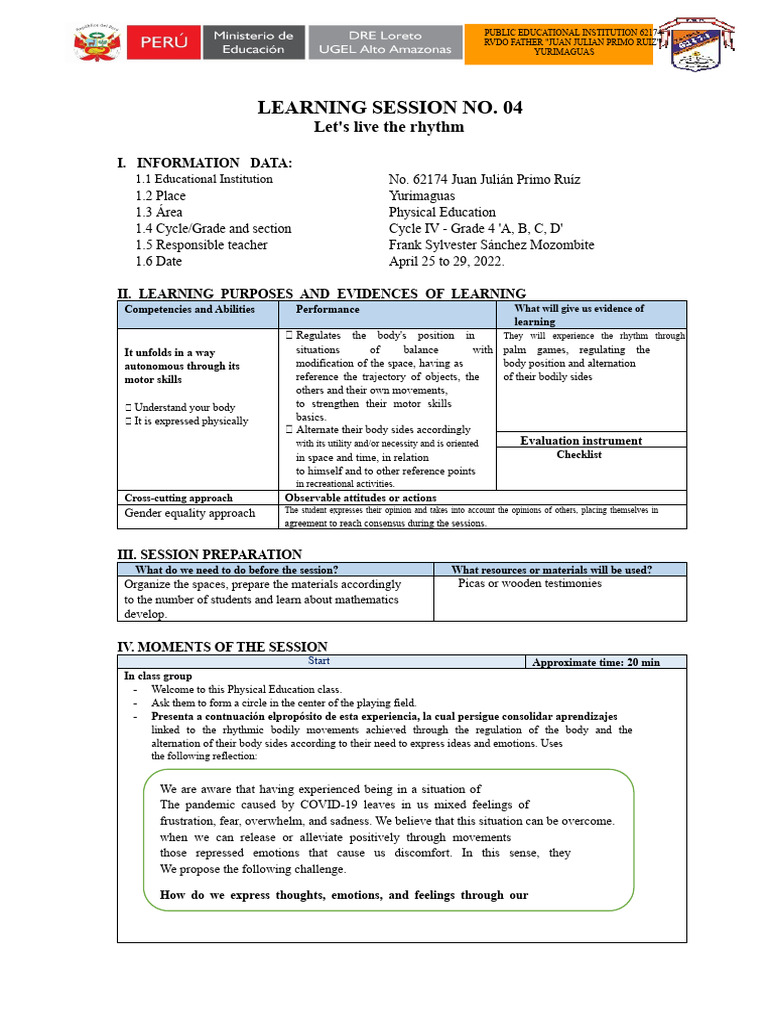 Physical Education Rhythm Activities | PDF | Rhythm | Cognition