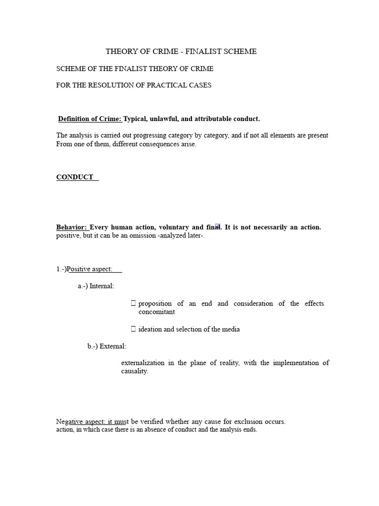 THEORY OF CRIME Finalist Scheme | PDF | Crimes | Crime & Violence