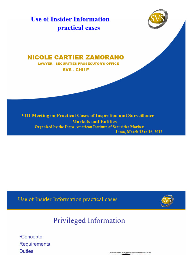 Insider Information Use and Cases | PDF | Insider Trading | Securities ...