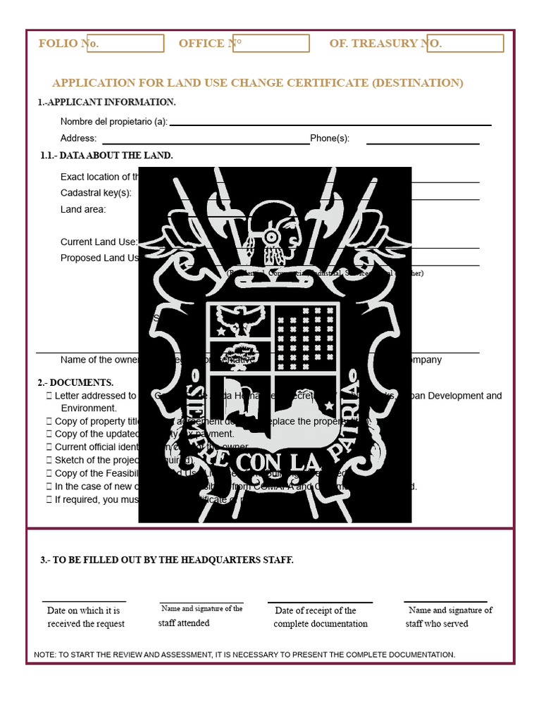 23 Certificate of Land Use Change | PDF