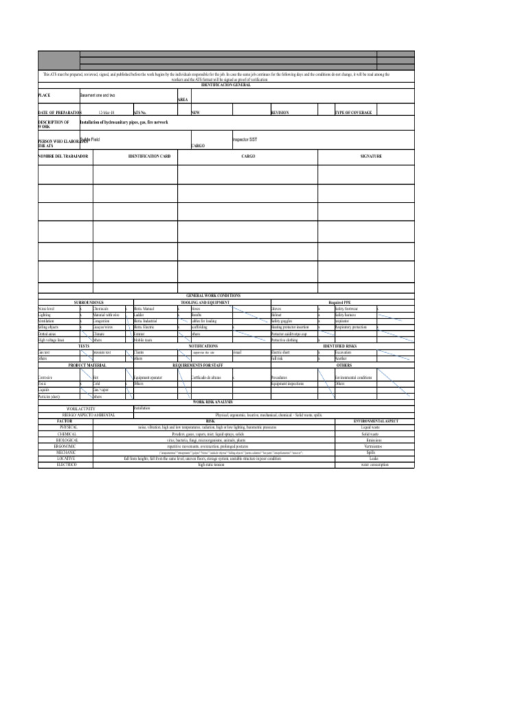 ATS for Hydrosanitary Installation Safety | PDF | Personal Protective ...