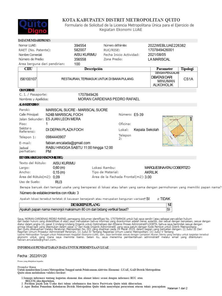 Formulir Luae | PDF