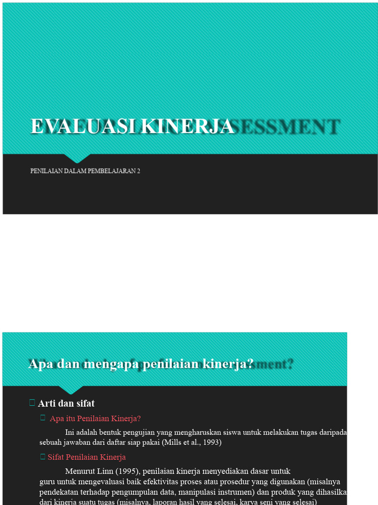 Panduan Penilaian Kinerja Siswa | PDF