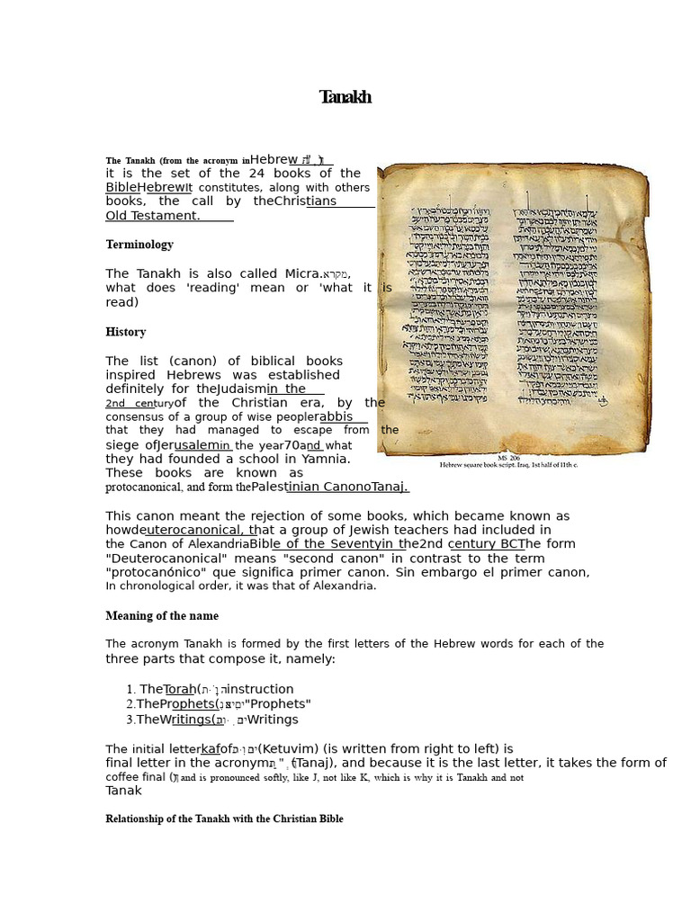 Understanding the Tanakh: Structure & History | PDF | Septuagint | Bible