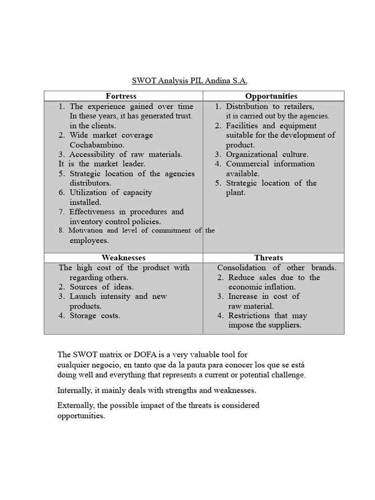 SWOT Analysis | PDF | Swot Analysis | Supply Chain