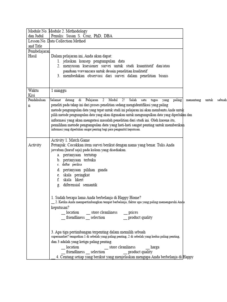 Metode Pengumpulan Data | PDF