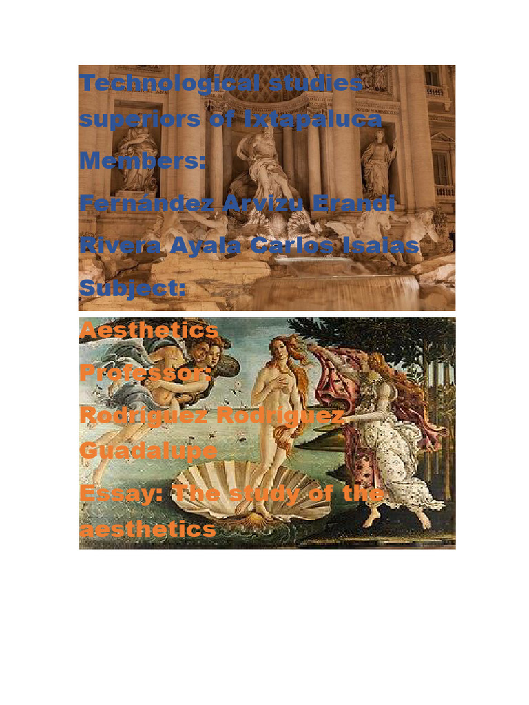 Short essay on aesthetics and philosophy of art | PDF | Beauty | Aesthetics