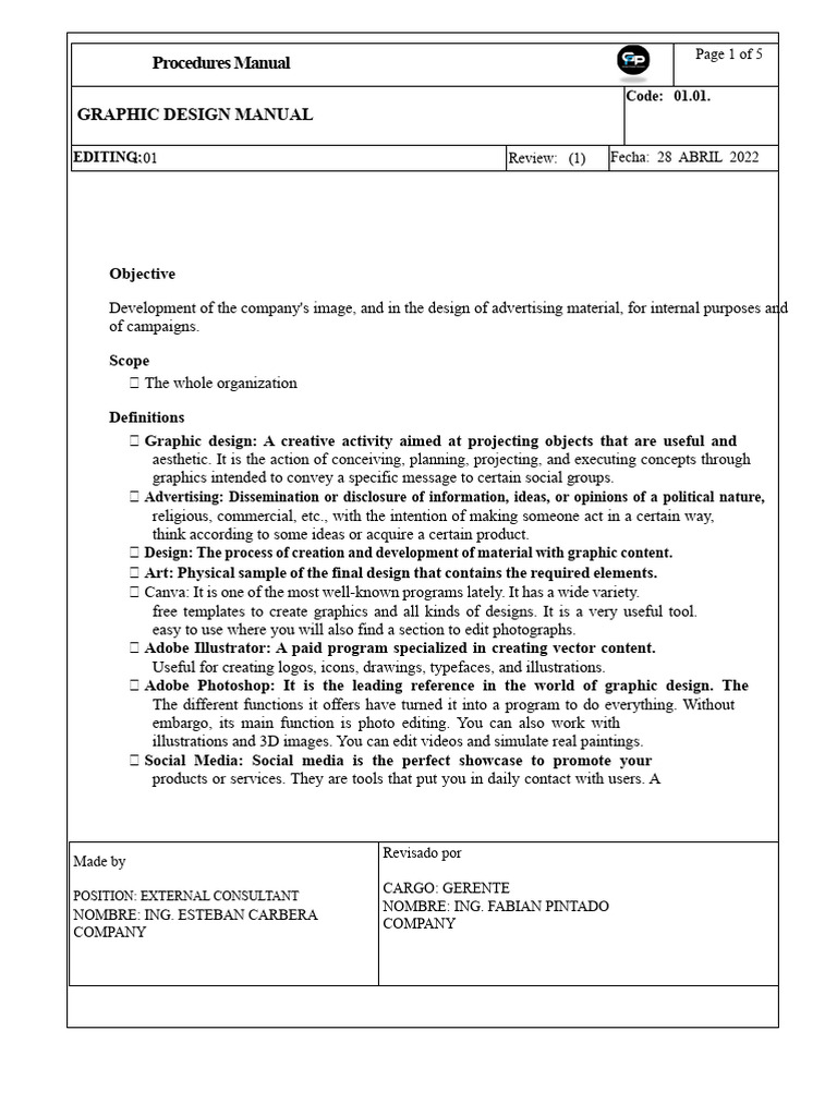 Graphic Design Procedures Manual | PDF | Graphic Design | Graphics
