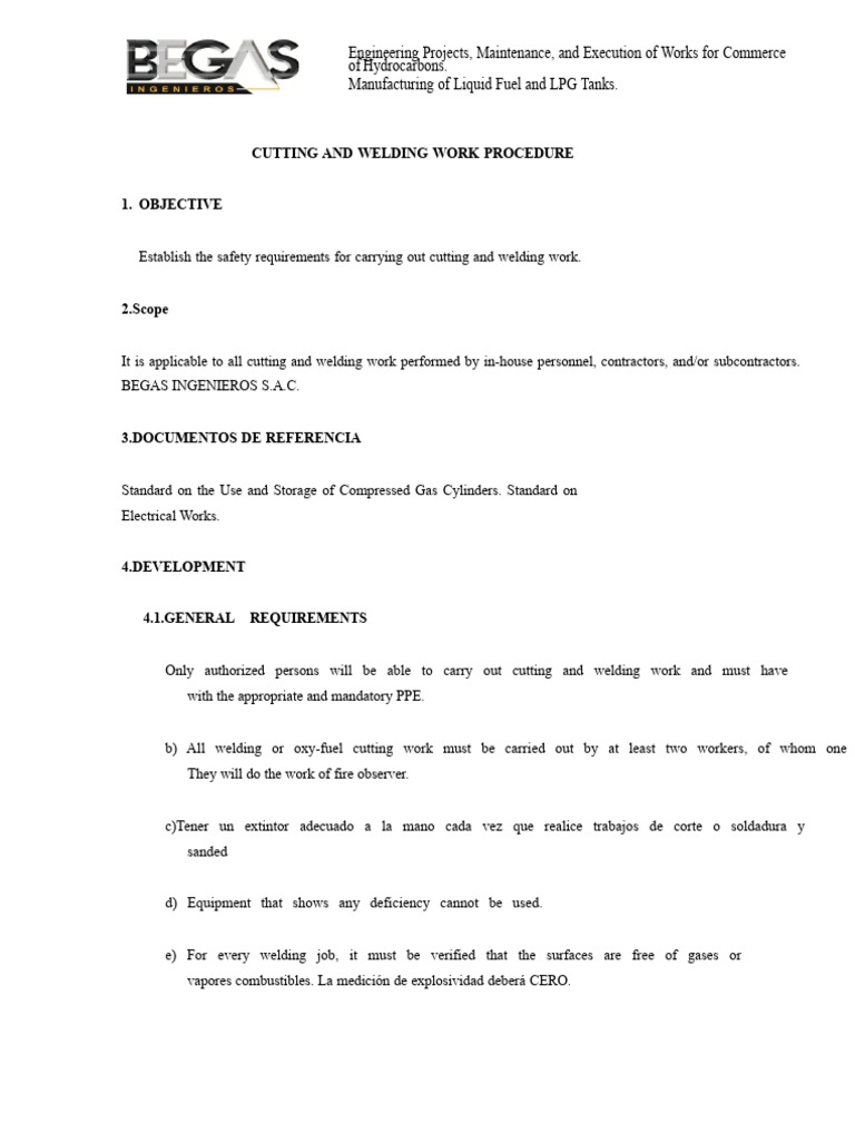 Cutting and Welding Safety Procedures | PDF | Welding | Construction