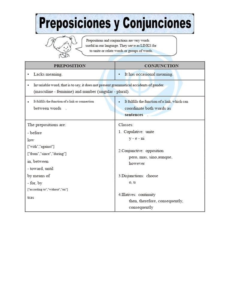 Understanding Prepositions and Conjunctions | PDF | Grammatical Gender ...