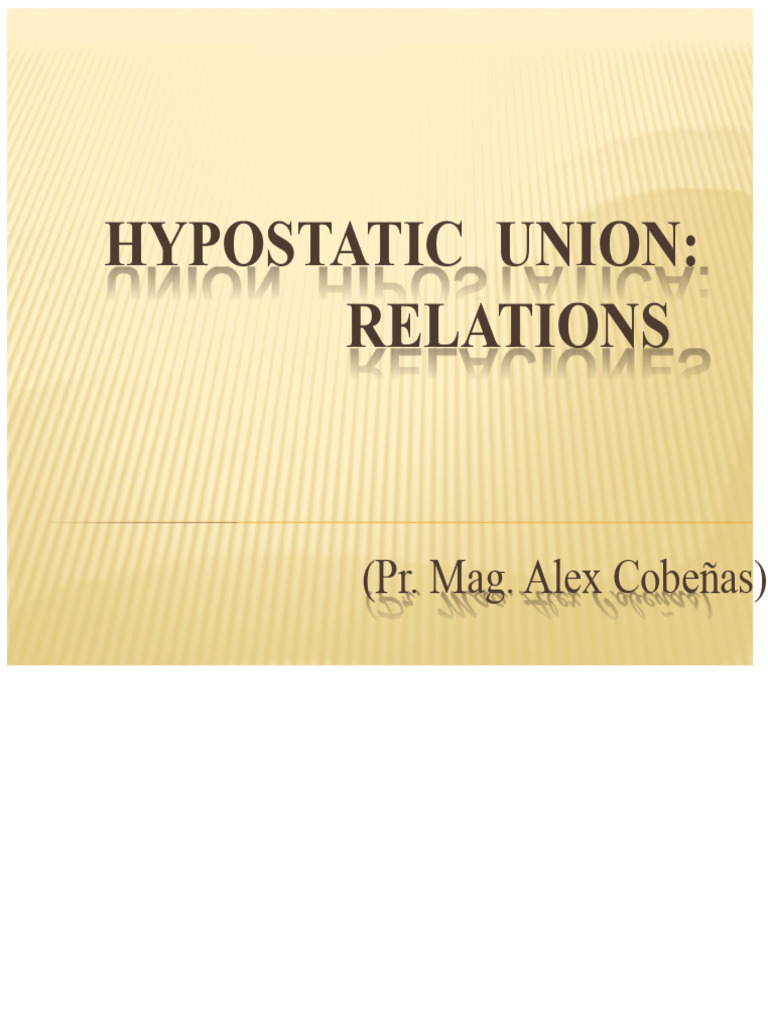 S5 - The Hypostatic Union Relations | PDF | Theology | Religious Belief And Doctrine