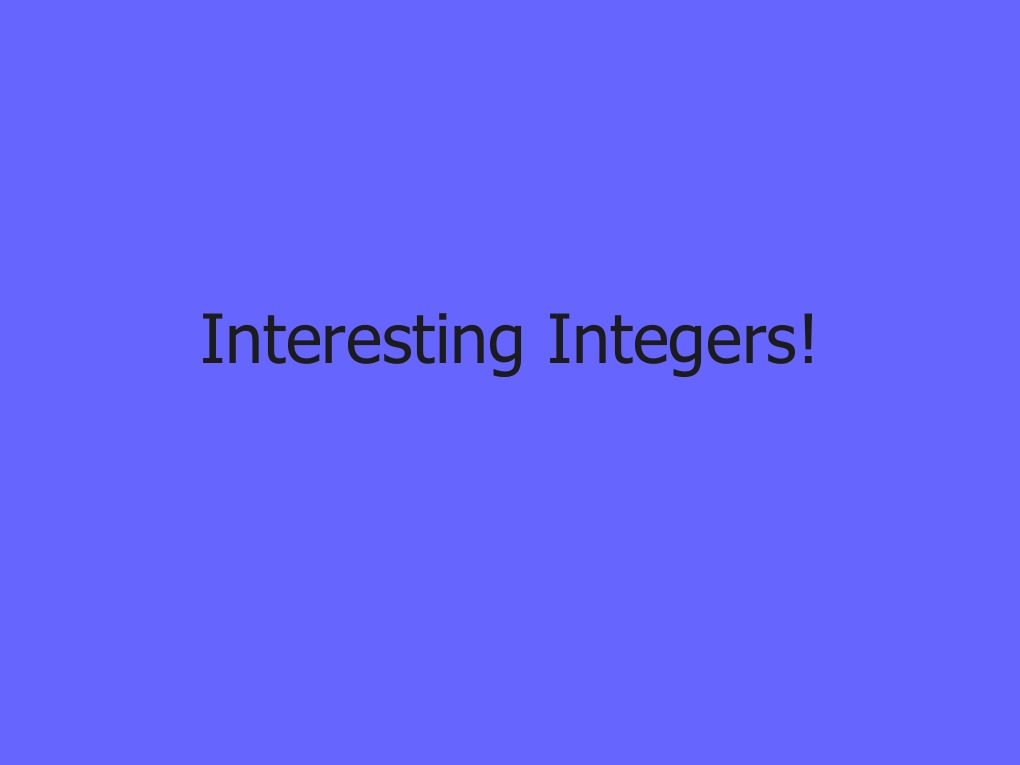 Interesting Integers | PDF | Numbers | Mathematical Notation