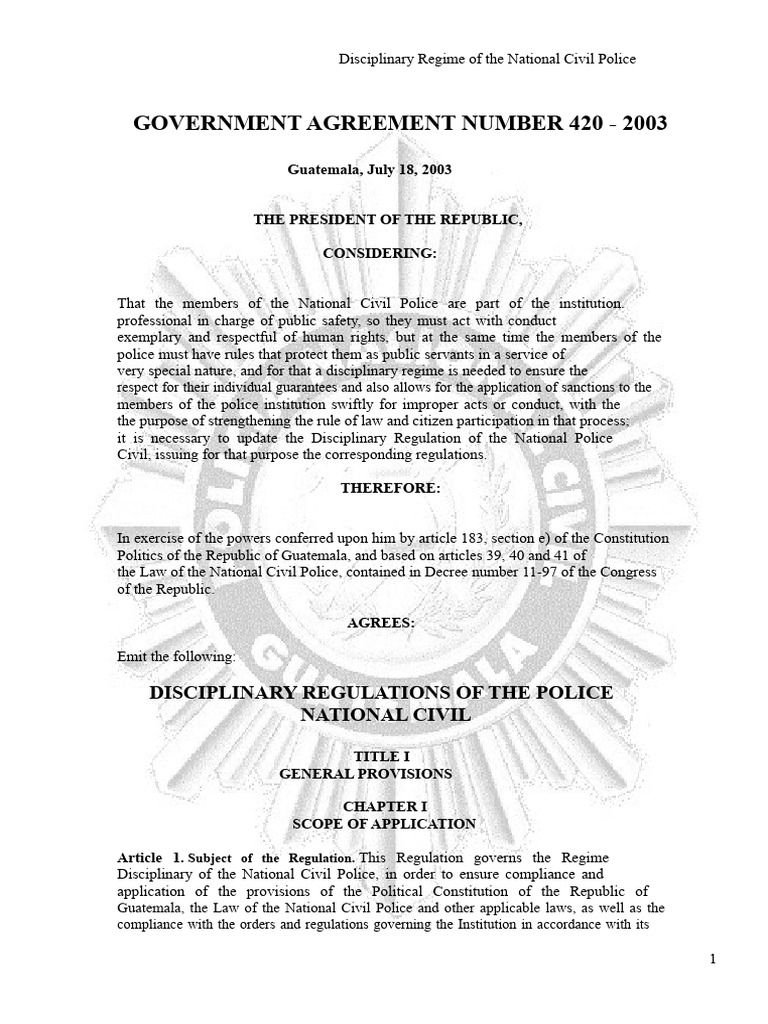 Government Agreement. 420-2003 | PDF | Crimes | Crime & Violence