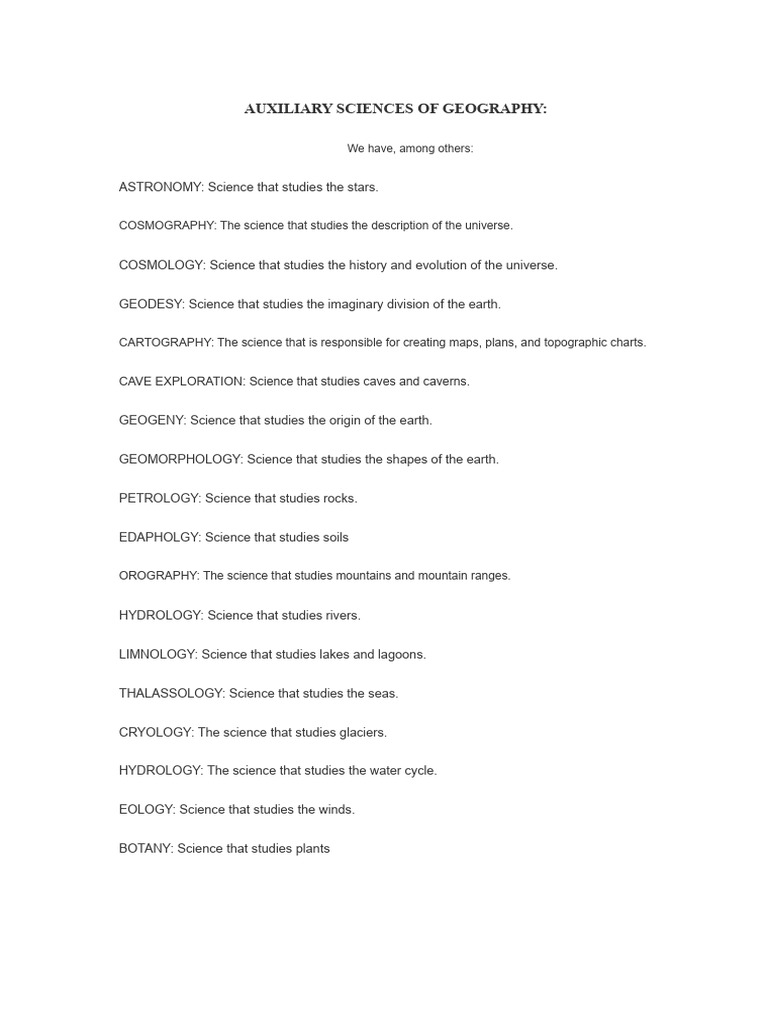 Auxiliary Sciences of Geography | PDF | Geography | Earth Sciences