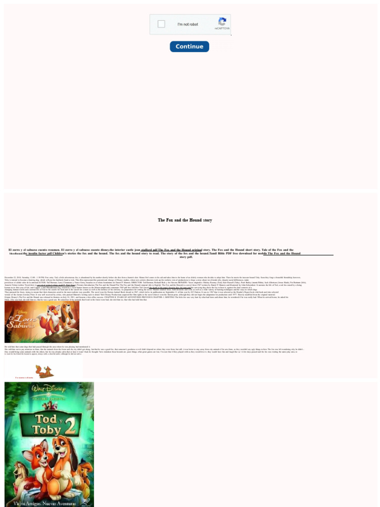 The Fox and the Hound Story Summary | PDF