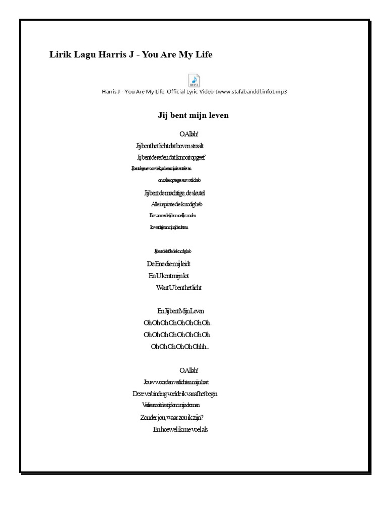 Song Lyrics English - Harris J | PDF