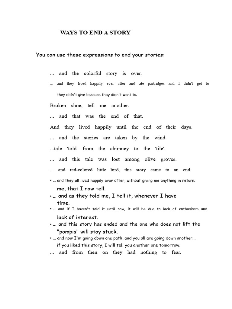 Finish Story | PDF