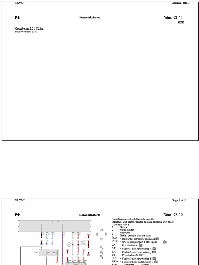 Skema Sirkuit Arus Mesin Polo 1.6L | PDF