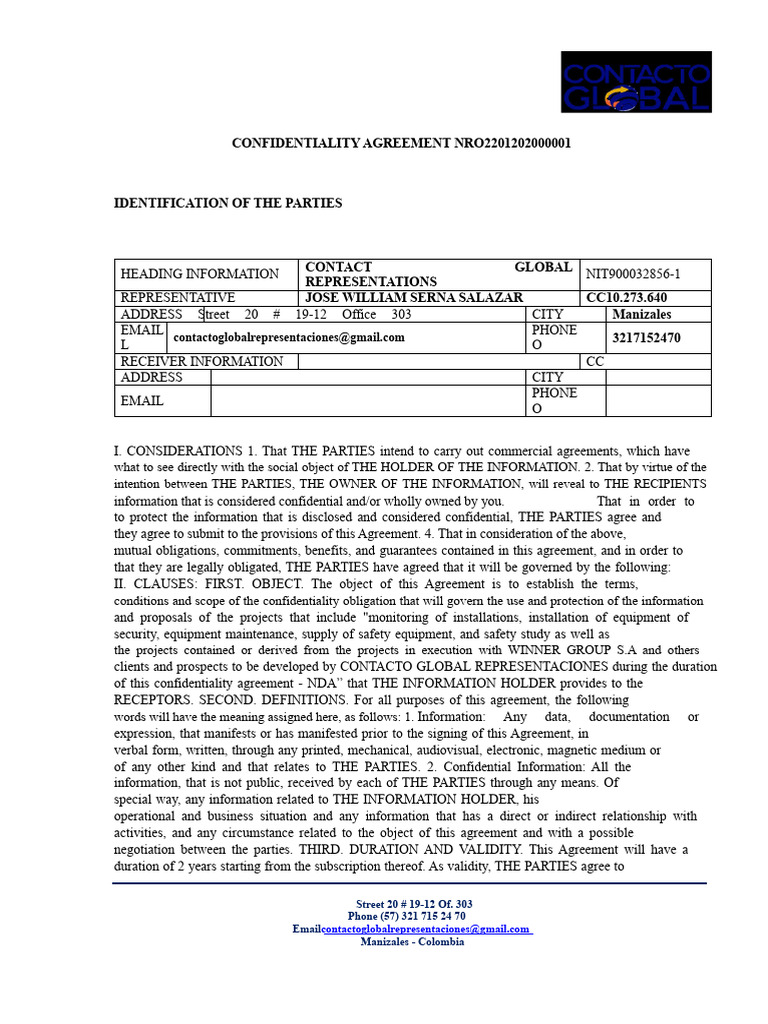 Confidentiality Agreement Blank | PDF | Intellectual Property | Arbitration