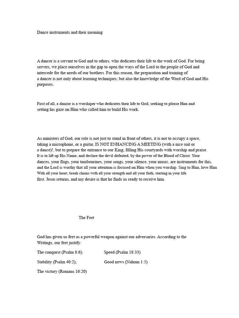 Dance Instruments in Worship and Meaning | PDF | God | Glory (Religion)