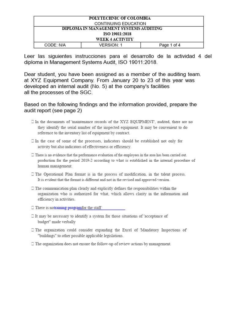 module 4 delivery audit | PDF | Audit | Auditor's Report