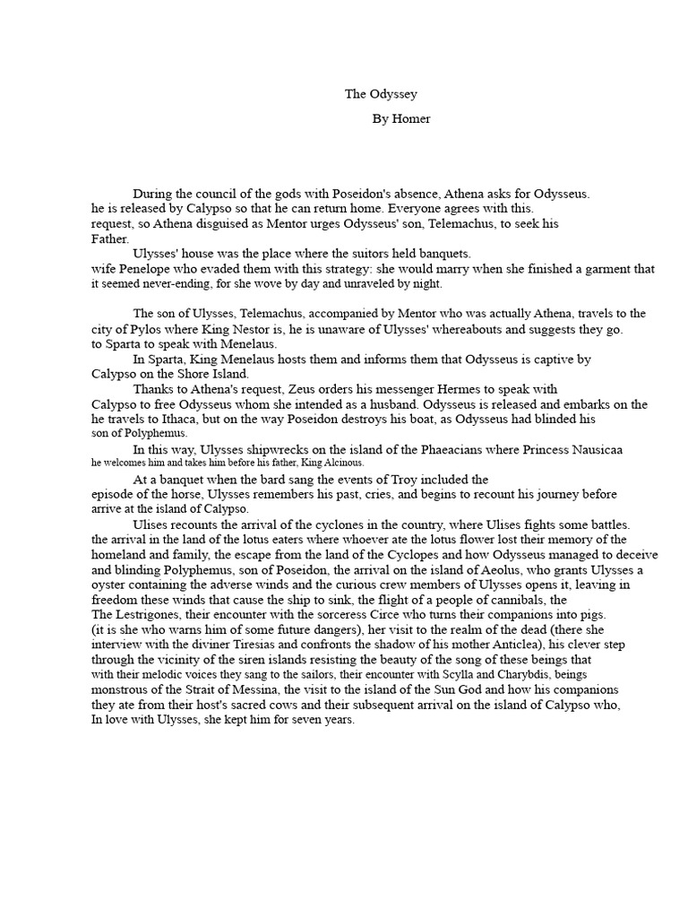 The Odyssey | PDF | Odysseus | Odyssey