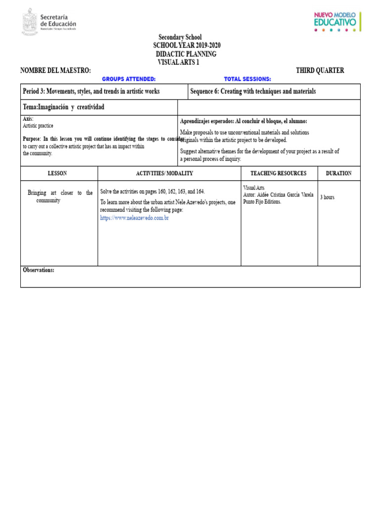 Visual Arts Curriculum Planning 2019-2020 | PDF | The Arts | Liberal ...